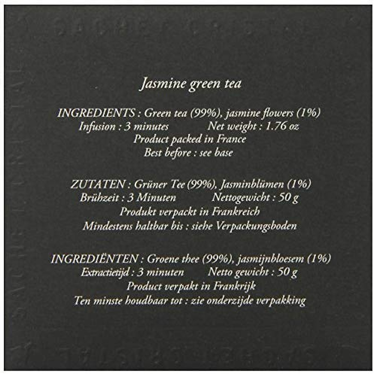 Dammann Freres Sachets, Vert Au Jasmin Tea Bags, Premium Gourmet French Jasmine Green Tea, 25 Count (Single Pack)