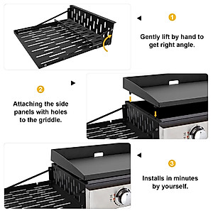 Griddle Caddy for Blackstone 17"/22"/28" Griddle, Griddle Side Shelf for Blackstone Grill, Foldable Design Storage BBQ Accessories for Blackstone Griddle Accessories Organizer
