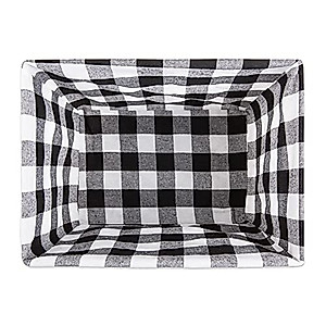 DII Farmhouse Chicken Wire Storage Baskets with Liner, Medium, Vintage Black & White Check, 11x7.88x7", 2 Piece