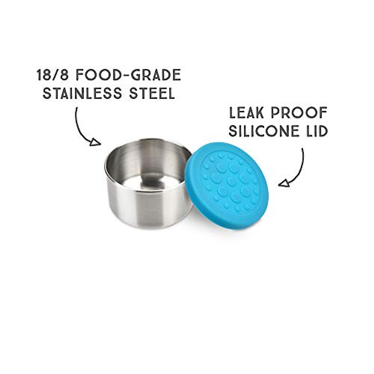 LunchBots 1.5oz Leak Proof Dips Condiment Containers - Set of 3 (1.5 oz) - Spill Proof in Bags and Bento Boxes - Food Grade Stainless Steel and Silicone Lids - Dishwasher Safe - Floral Set