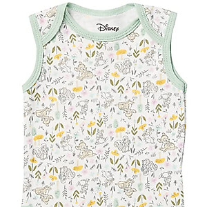 Amazon Essentials Disney | Marvel | Star Wars | Princess Baby Girls' Sleeveless Bodysuits, Pack of 6, Bambi Nature, 18 Months