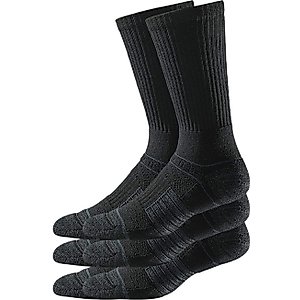 Strideline Men's and Women's Premium Athletic Socks, Crew-length (3-pack) Black, Medium-Large