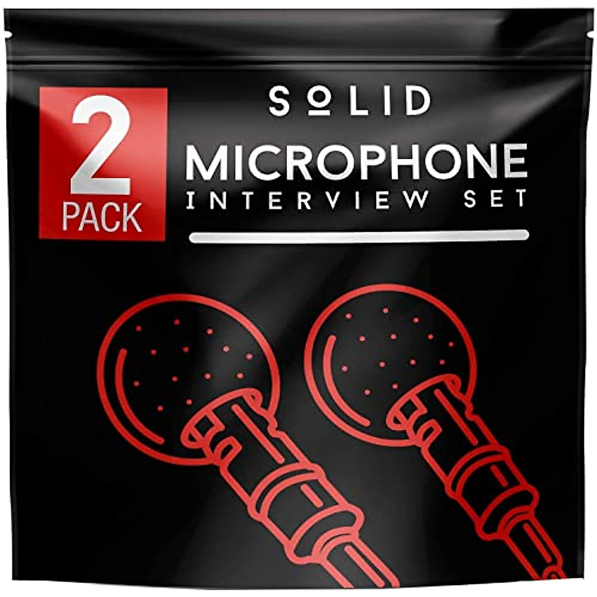 Solid Clip On Lavalier Lapel Microphone 2 Pack Set for iPhone and Android Vlogging, Interview, Selfie Videos