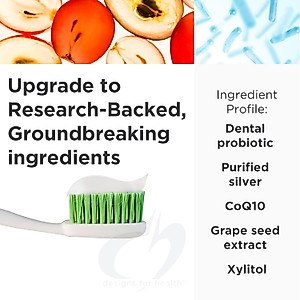 Designs for Health PerioBiotic Silver Hydroxyapatite Toothpaste - Fluoride Free Toothpaste with Oral Probiotics with Whitening Hydroxyapatite - Supports Gum Health & Remineralization (4oz Lemon)