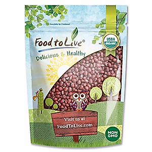 Food to Live Organic Adzuki Beans, 5 Pounds – Non-GMO, Sproutable, Whole Raw Dried Azuki Beans (Red Mung Beans), Vegan, Kosher, Bulk Organic Beans. Rich in Minerals, Dietary Fiber and Protein