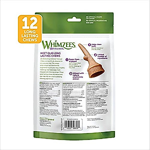 WHIMZEES by Wellness Occupy Antler Natural Dental Chews for Dogs, Long Lasting Treats, Grain-Free, Freshens Breath, Medium Breed, 12 count