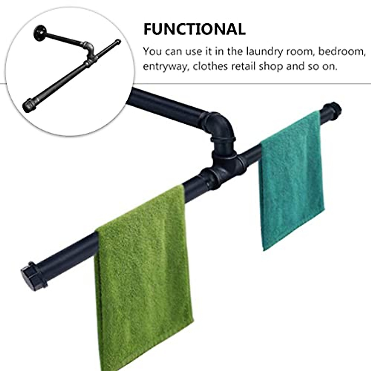 DOITOOL Clothes Rack Clothes Rack Multi- Clothes Rack Industrial Pipe Wall Mounted Garment Rack for Home Closet Rack Closet Rod