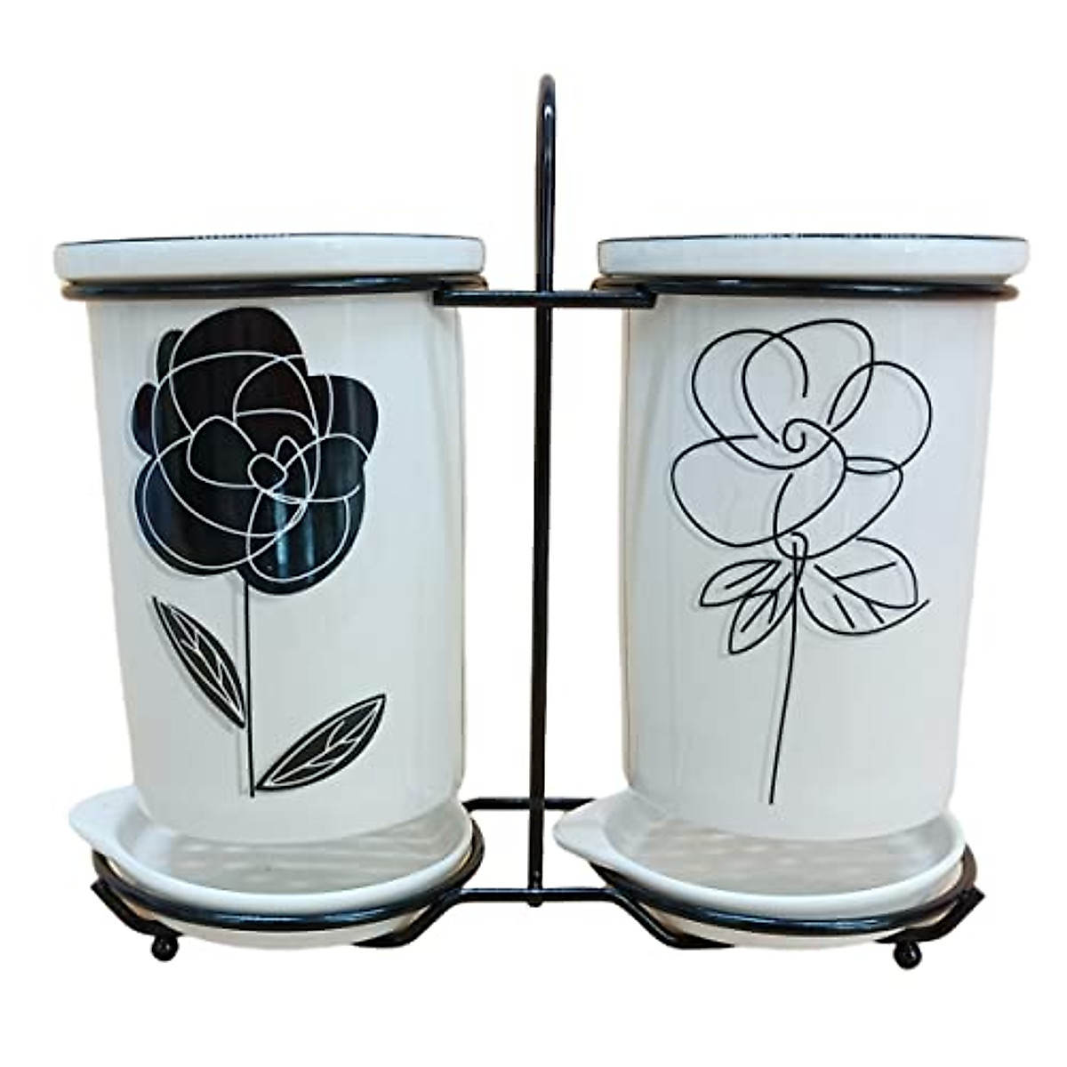 Zerodeko 1pc Cup Forks Flower Chopstick Double Silverware Holder Drainer Basket Dish Metal Drying for Storage Cutlery Crock Chopsticks Draining Kitchenware Practical Utensil