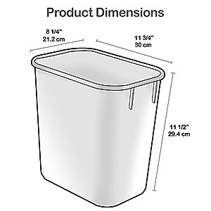 Acrimet Wastebasket Bin 13QT (Plastic) (Black Color) (Set of 4)