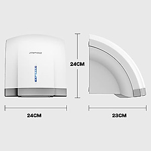 interhasa! Commercial Hand Dryer, Automatic Electric Hand Dryer 1800W High Speed Hand Dryer for Commercial and Household Noise Reduction （White）