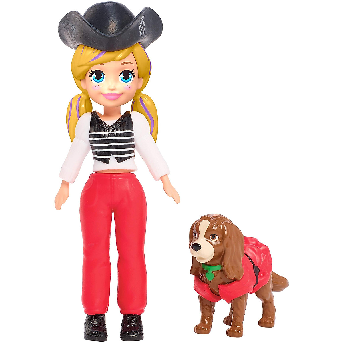 Polly Pocket Doll & Accessories, Masque ‘N Match Costume Pack with 3-Inch Small Doll, Pet, 4 Costumes for Doll & for Pet