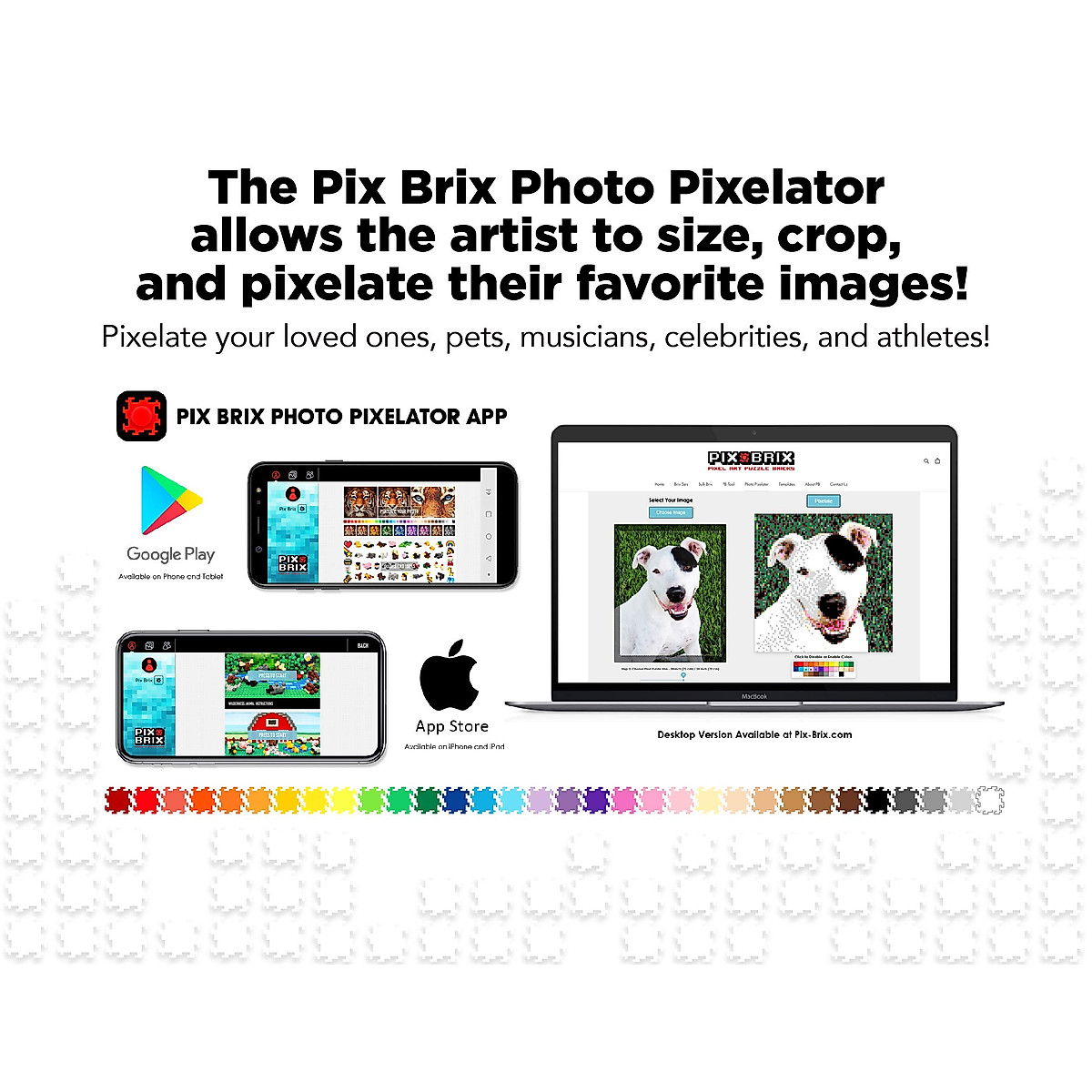 Pix Brix Pixel Art Puzzle Bricks Bundle - 4,500 Piece Pixel Art Kit, Mixed 32 Color Palette (Light, Medium, Dark) - Interlocking Building Bricks, Create 2D and 3D Builds - Stem Toys, Ages 6 Plus