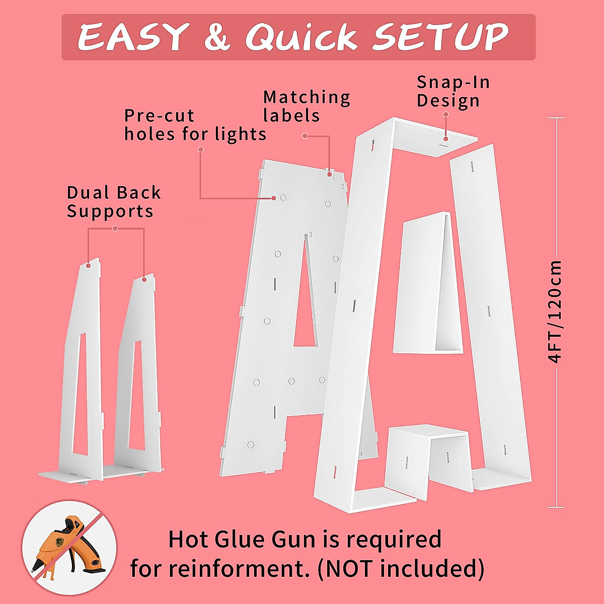 4FT Marquee Light Up Letters A, Big Marquee Letter for Graduation Baby Shower Birthday Engagement Wedding Marry Me Party Decor