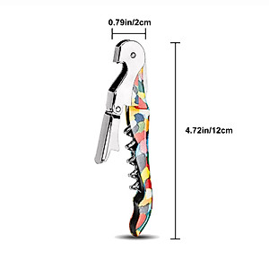 WAFJAMF 2 Packs Professional Waiter Corkscrew Wine Opener with Foil Cutter, Wine Key for Servers, Bartender, Manual Bottle Opener Double Hinged, Perfect for Bars,Restaurants,Party（Colorful dot）