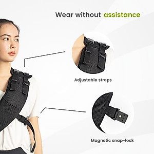 PLEXFIT Athletic Arm Sling Class A Medical Device - Shoulder Sling Immobilizer for Injury Support - For Elbow & Wrist Too - Men & Women (Large Right, Black)