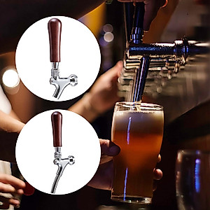 LitKiwi 4Pcs Beer Tap Handle,Premium Wooden Faucet Rustic Black Classical Style Handle,3/8''-16 Thread for Most Standard American Draft Beer Faucet,Homebrew,Kegerators and Bars