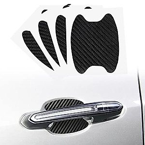 4pcs Car Door Bowl Stickers Scratches Protective Films, Universal Carbon Fiber Car Door Side Sticker Paint Protection with Door Bowl, Guard Film for Car SUV