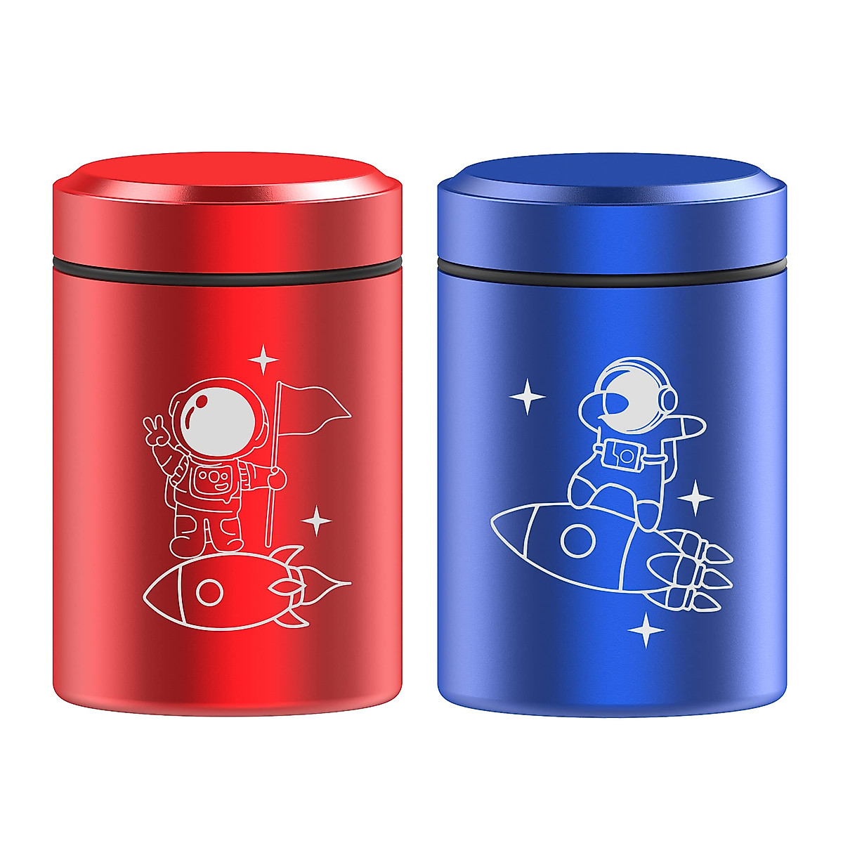 CUMFYHOUS 2 Pack Portable Aluminum Storage Jar,Airtight Smell Proof Container,Stash Jar with Screw-Top Lid Lock Odor,Double Sealed Airtight Jar,Multipurpose Container for Herb Spices,Coffee & Teas