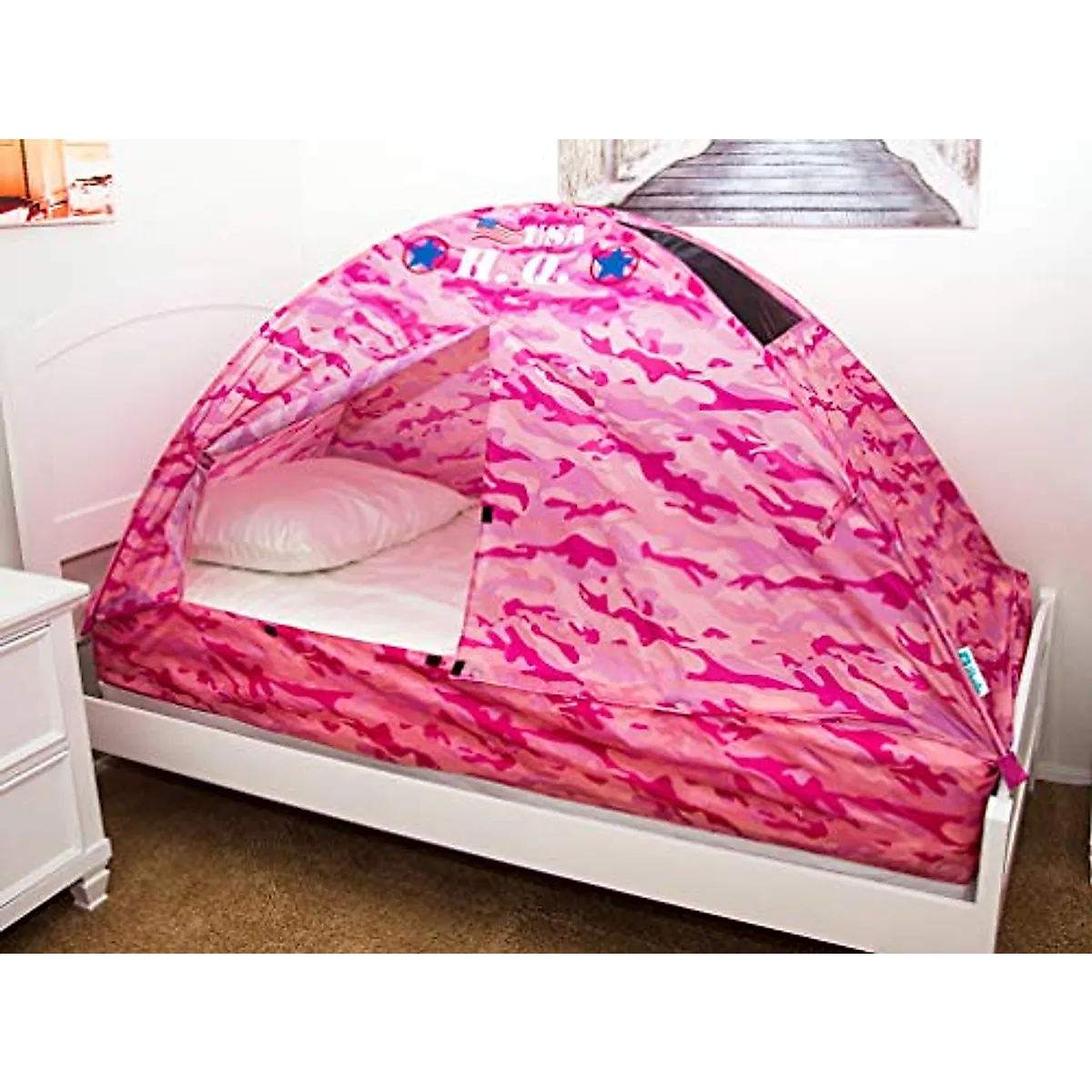 Pacific Play Tents 19781 Kids Pink Camo Bed Tent Playhouse - Twin Size