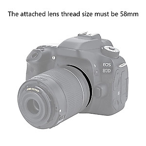 58mm Macro Lens Reverse Ring Adapter for Canon EOS Rebel T6 T7 T5 SL3 SL2 T8i T7i T6i T6s T5i 2000D 4000D 90D 80D 70D with EF-S 18-55mm Kit Lens & More Canon DSLR Cameras with 58mm Filter Thread Lens