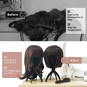Dreamlover Wig Stand, Wig Head Stand, Travel Plastic Wig Stand, 2 Pack