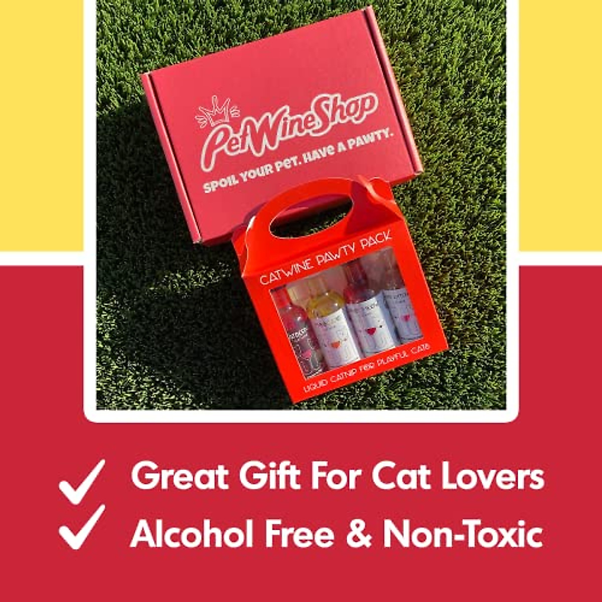 PetWineShop Cat Wine Pawty Pack Catnip Wine CatWine Set for Cats & Kittens