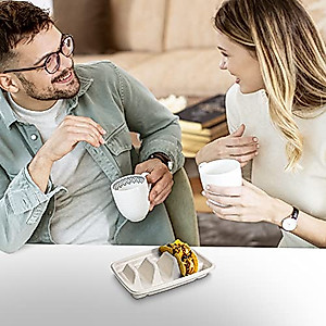 MT Products Disposable Taco Plate/Holder with 3 Compartments Made of Pulp Fiber Material Keeps Your Tacos Upright (15 Pieces)