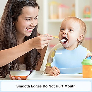 24 Pieces Kids Silverware Toddler Utensils Children's Safe Flatware Toddler Silverware Set 12 x Kids Forks 12 x Kids Spoons Stainless Steel Toddler Spoons and Toddler Forks (Silver)