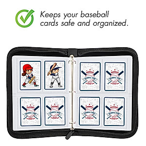 POKONBOY Baseball Card Binder Sleeves for Trading Cards, Baseball Card Sleeves Card Holder Protectors Set for Football Cards and Sports Cards (Holds Up to 400)