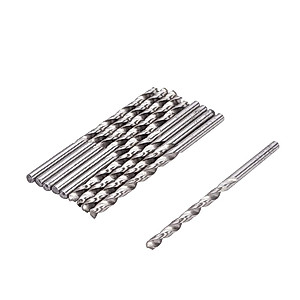 Auniwaig 3.9mm Twist Drill Bit HSS-4241 Straight Shank Drilling Twist Drill Bit for Metal, Wood, Steel, Aluminum Alloy, Manual Work DIY Silver 10Pcs