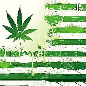 Skin Ps4 Slim - Cannabis Flag Marijuana - Limited Edition Decal Cover ADESIVA Playstation 4 Slim Sony Bundle