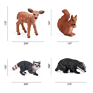 16PCS Forest Animals Baby Figures, Woodland Creatures Figurines, Miniature Toys Cake Toppers Cupcake Toppers Birthday Gift for Kids