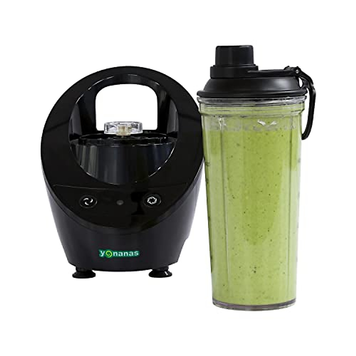 Yonanas Personal Blender with 13.5-Ounce Portable Cup and Drinking Lid for Shakes and Smoothies, BPA Free, 300-Watts, Black