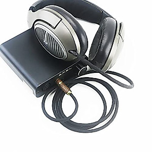 NewFantasia Replacement Audio Upgrade Cable 6N OCC Copper Single Crystal Silver Plated Cord Compatible with Sennheiser HD598 HD598SE HD560s HD598Cs HD598SR Headphone Walnut Wood Shell & 6.35mm Adapter