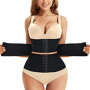 Likeonce Segmented Waist Trainer for Women Waist Cincher Shapewear Tummy Control Girdle Corset Shapewear Body Shaper Black