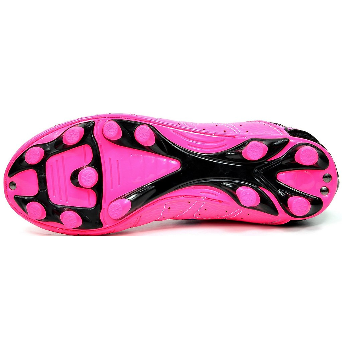 DREAM PAIRS Boys Girls Soccer Football Cleats Shoes for Little Kid/Big Kid,Size 10 Toddler,Fuchsia/Black/Cyan,160471-K