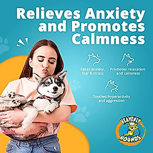 Heavenly Hounds Peanut Butter Chews - Anxiety Relief for Dogs - Natural Ingredients - No Hemp Calming Treats, 2 Oz - Pack of 12