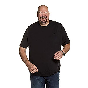JP 1880 Menswear Big & Tall Plus Size L-8XL Stretch Hem Cotton Tee Black XXX-Large 712616130