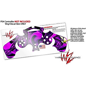 WraptorSkinz Vinyl Decal Skin Compatible with Sony PS4 Controller PlayStation 4 Original Slim and Pro Liquid Metal Chrome Purple (Controller NOT Included)