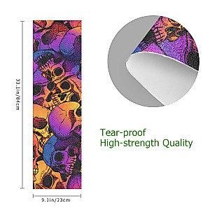 Skull Puttern Skateboard Grip Tape Sheet Scooter Deck Sand Paper 9" x 33"