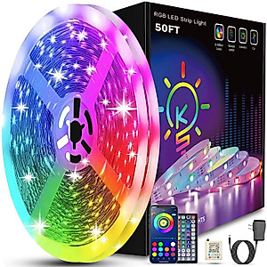 50ft Led Strip Lights Smart Sync Music Led Lights for Bedroom Home Decoration, APP Control