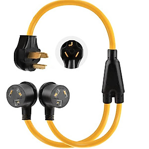 3 Prong Dryer Y Splitter NEMA 10-30P Male to Two NEMA 10-30R Female, 30 Amp 250 Volt 7500W STW 10 AWG Dryer Outlet Splitter for Tesla EV Charger Dryer Cord Y Splitter 3 Feet Power Cable, UL Listed
