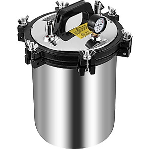 BAOSHISHAN 12L Steam Autoclave 12.7 QT Stainless Steel Portable Pressure Autoclave 1KW 110V