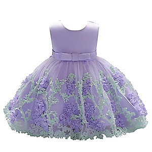 Lito Angels Baby Girls Dresses Pageant Dress Wedding Flower Girl Dress Size 12-18 Months Purple