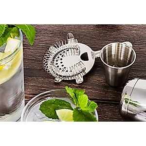 LexiHome 16 Pc Cocktail Making Set, Bartender Kit, Cocktail Shaker Gift Set, Bar Accessories, Drink Tool Kit with Drink Shaker, Hawthorne Strainer, Bar Spoon, Bottle Opener, Tin Shot Glasses, & More