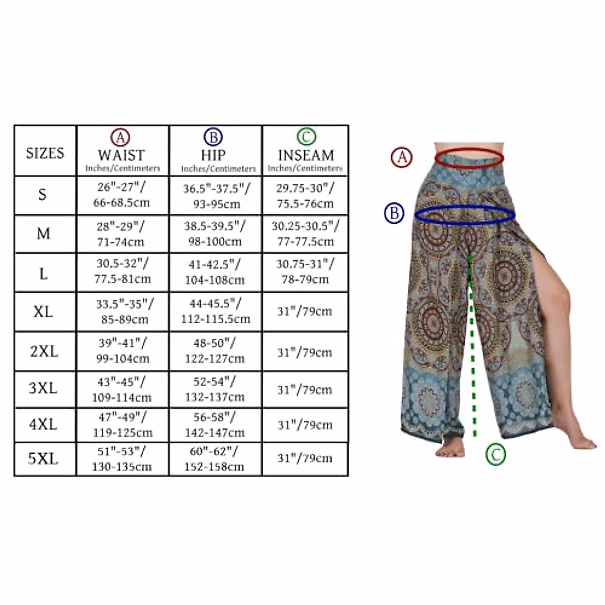 LOFBAZ Slit Leg Palazzo Yoga Pants for Women Girls Maternity Summer Beach Pajama High Waisted Boho Harem Pants Womens Clothing Solid White S