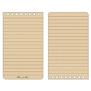 Rite in the Rain Weatherproof Top-Spiral Notebook, 3" x 5", Tan Cover, Universal Pattern (No. 935T)