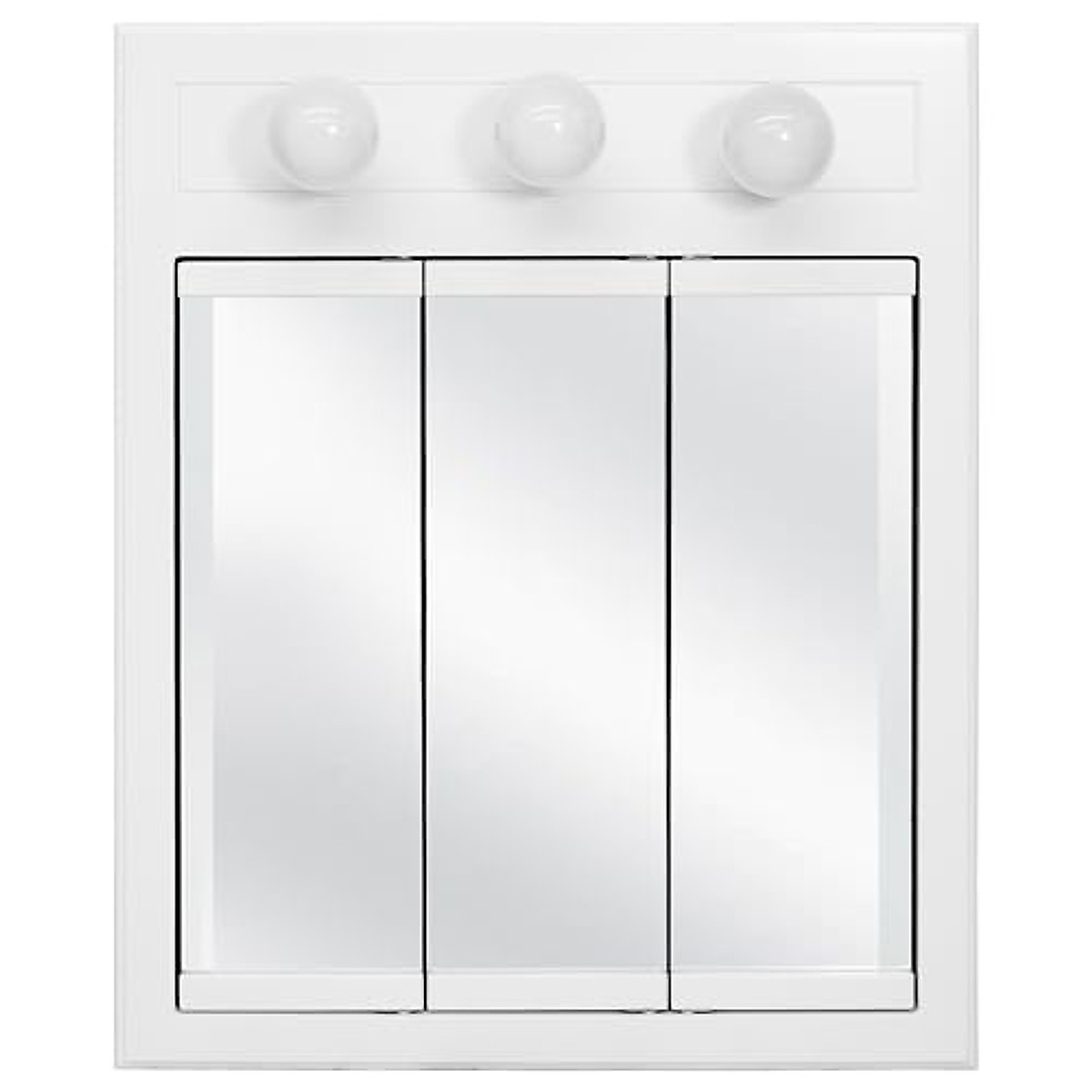 Design House 24 Inch Concord Bathroom Medicine Cabinet, Wall Mounted, Mirror, White, 532374-WHT