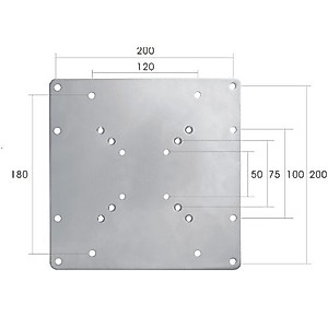 Mount Plus 1056 VESA 200x200 Universal Adapter Plate for TV Mounts | Convert VESA 75x75, 100x100 Mount to Fit 200X100, 200x200 mm VESA Patterns | Includes Hardware Kit