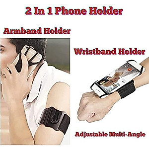 BATTPIT Running Armband for iPhone 12 Pro 11 Pro Max X XR XS 8 7 6 6s Plus, Galaxy S20 S10 S9 Plus, Note 20/10/9/8, 360°Rotatable with Key Holder Phone Armband for Hiking Biking Walking(Black)